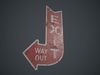 3D model Retro Metal Exit Sign PBR Game Ready VR / AR / low-poly | CGTrader
