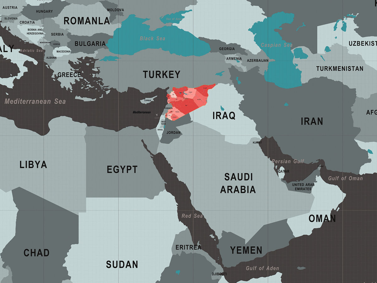 Syria world map 3D model | CGTrader