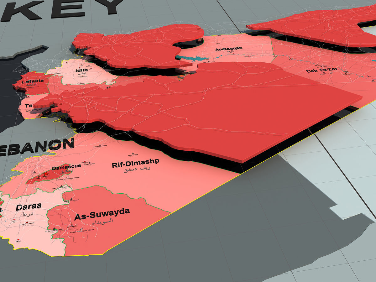 Syria world map 3D model | CGTrader