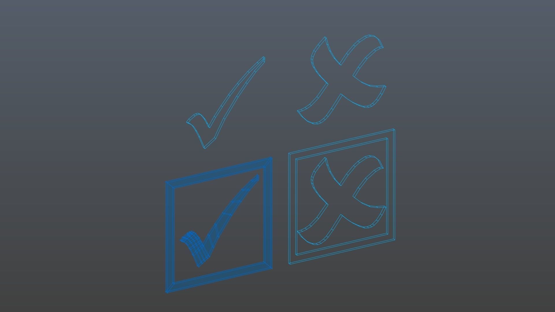 3D model Low poly check mark 2 VR / AR / low-poly | CGTrader