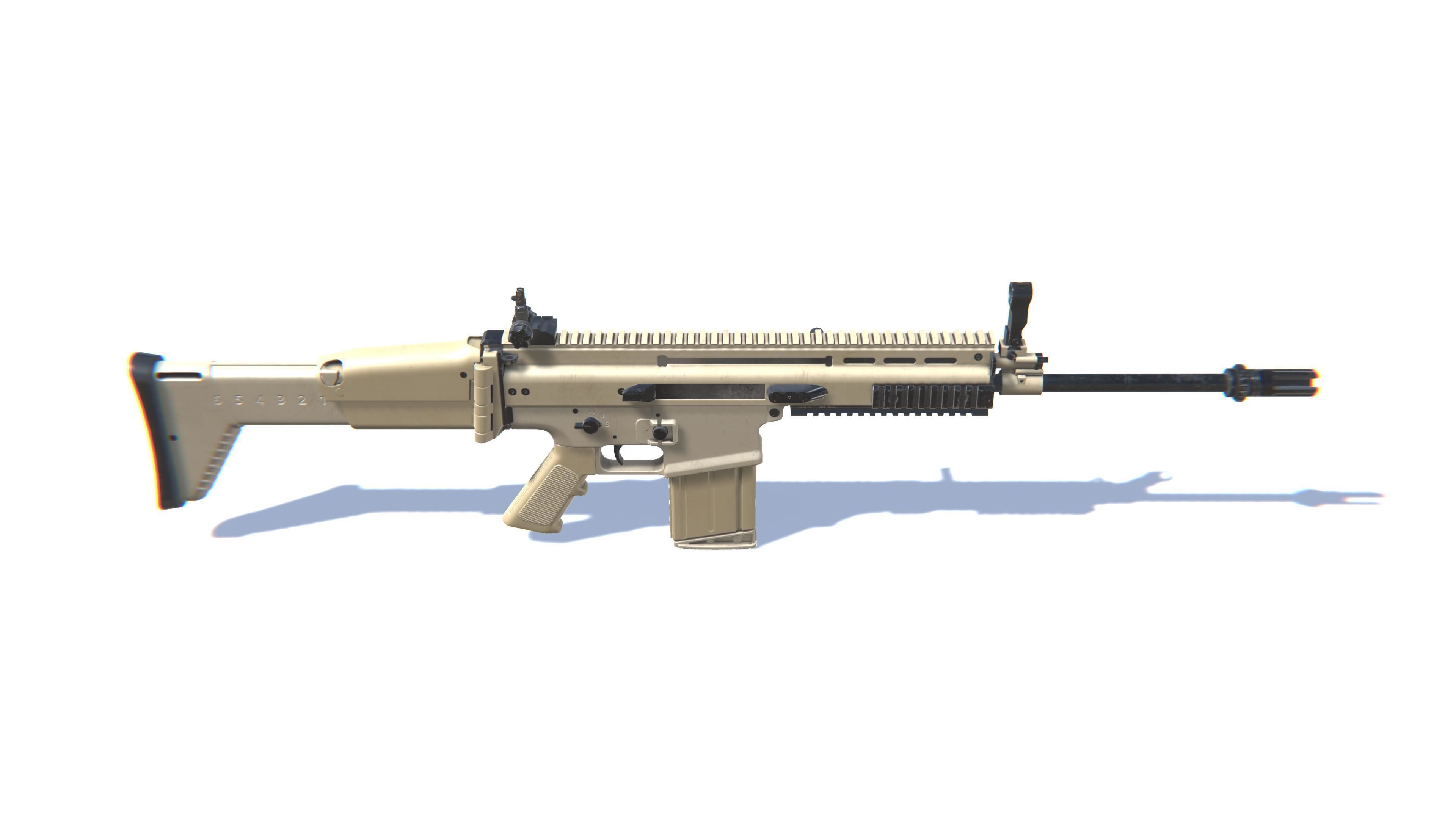 3D model Assault Rifle SCAR-L VR / AR / low-poly | CGTrader