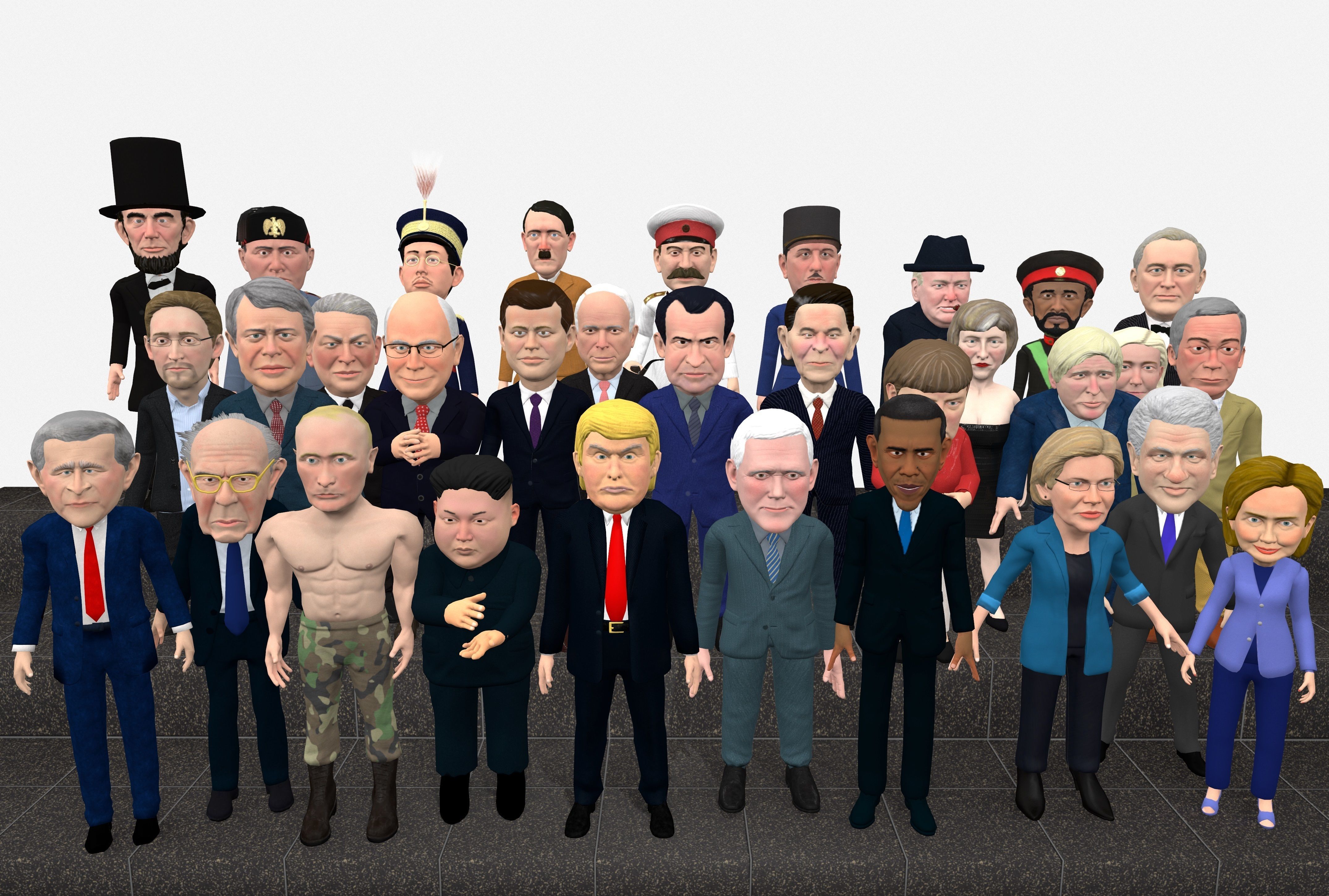 3D model Politicians mega pack VR / AR / low-poly rigged animated ...