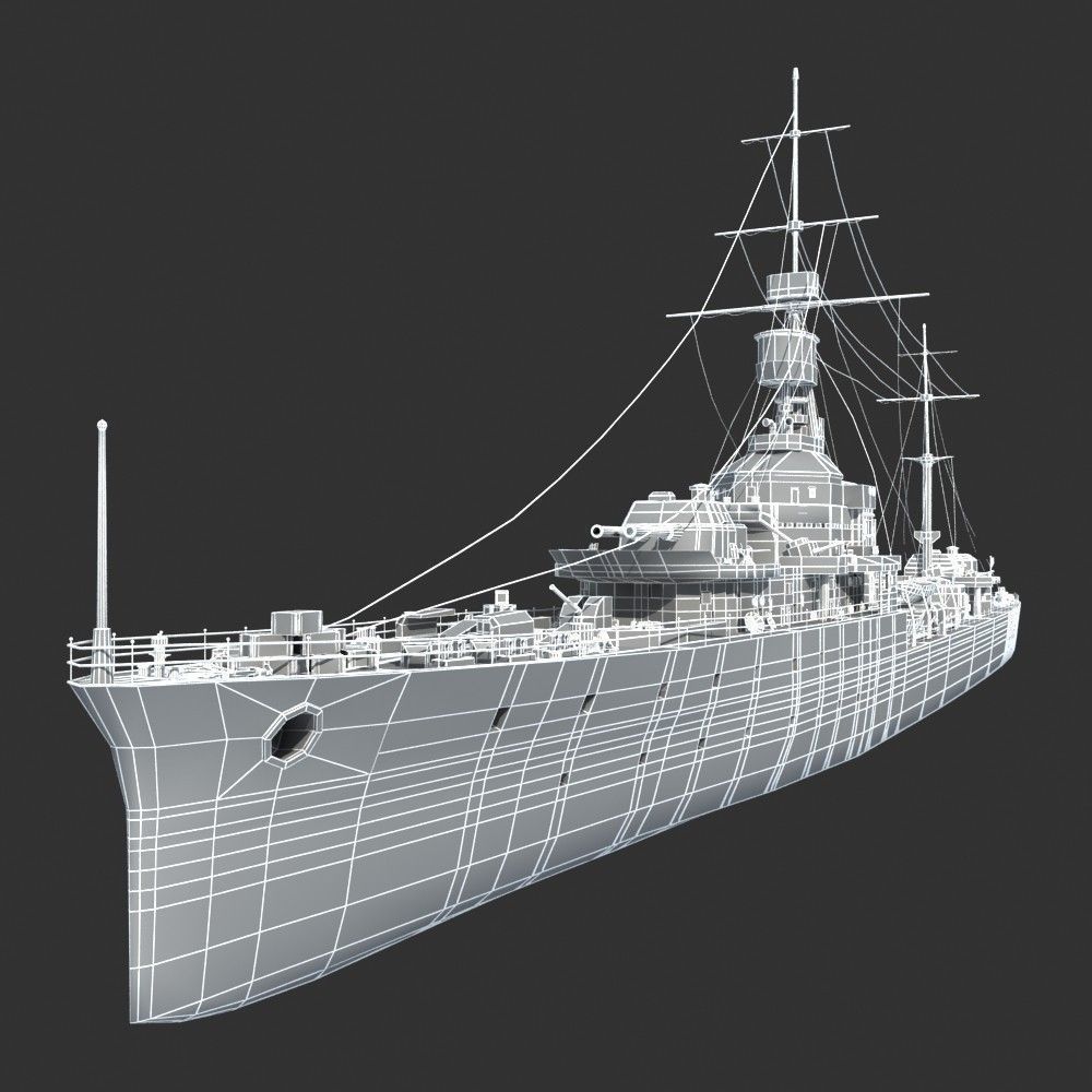 Old Warship 01 3D model | CGTrader