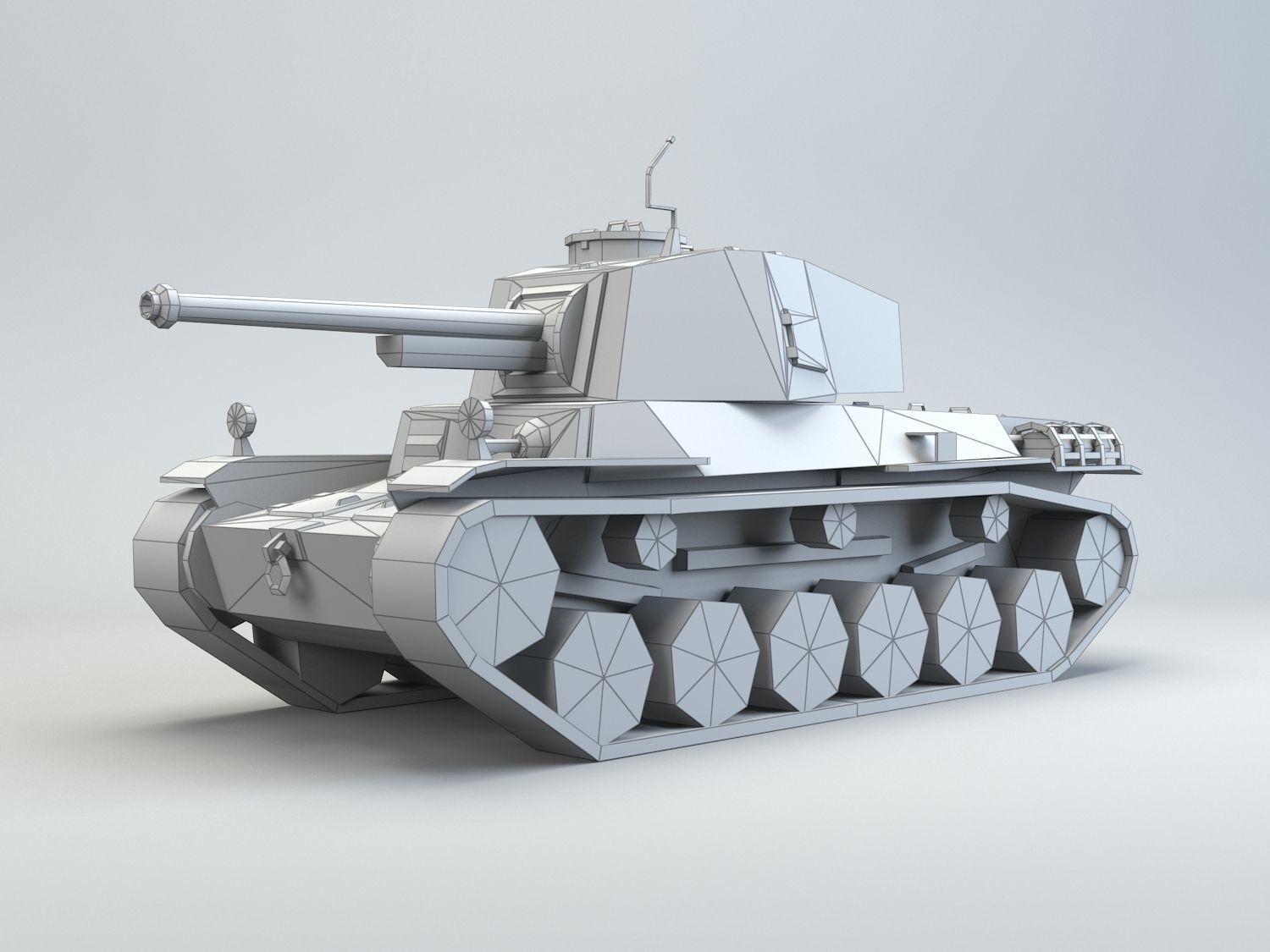 3D model Low Poly Type 3 Chi Nu medium tank VR / AR / low-poly | CGTrader