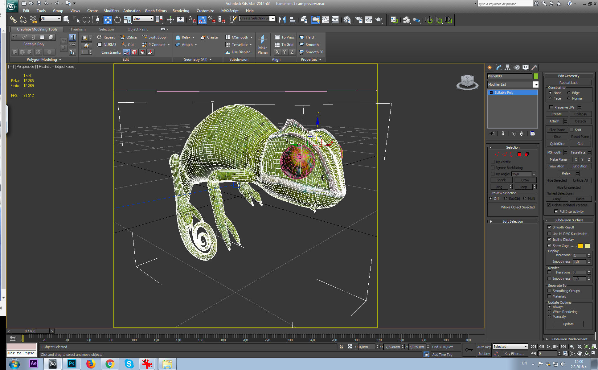 3D model Chameleon walk rigged animated VR / AR / low-poly rigged ...