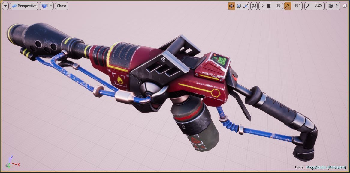 3D model Low poly flame thrower gun VR / AR / low-poly | CGTrader