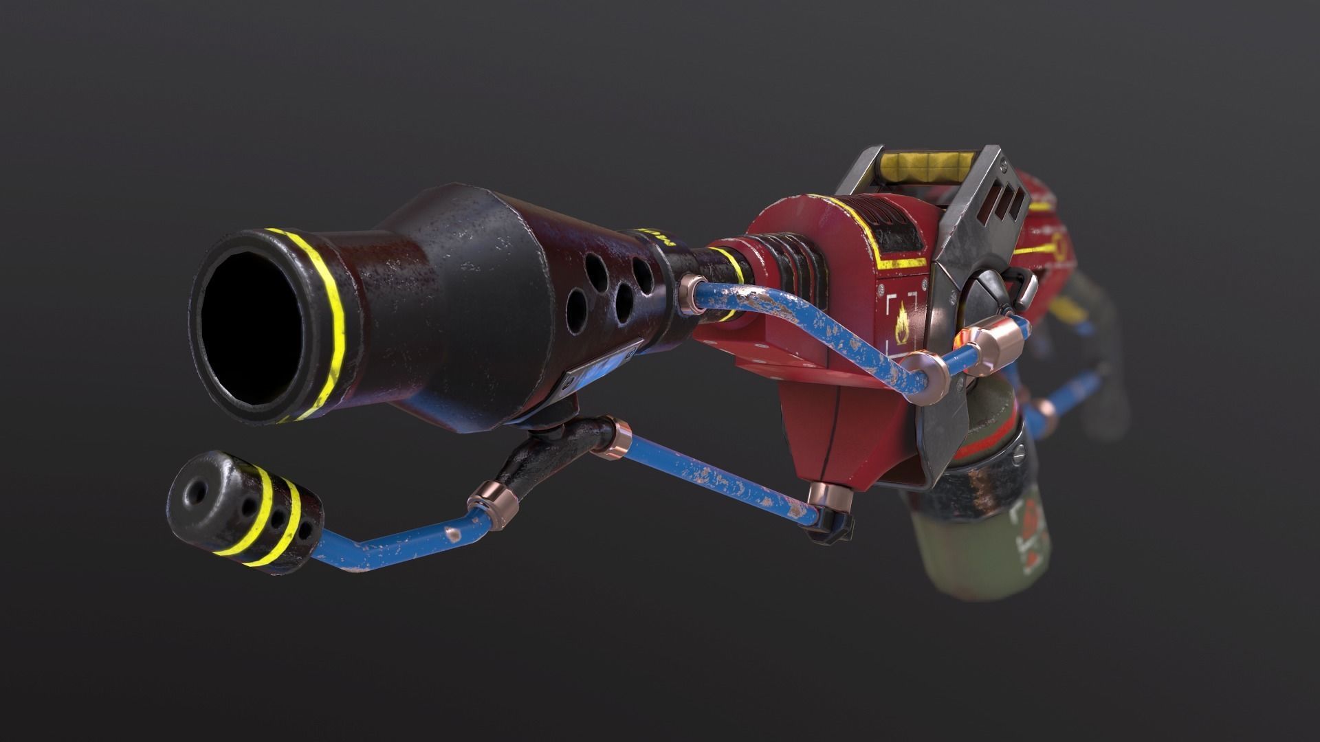 3D model Low poly flame thrower gun VR / AR / low-poly | CGTrader