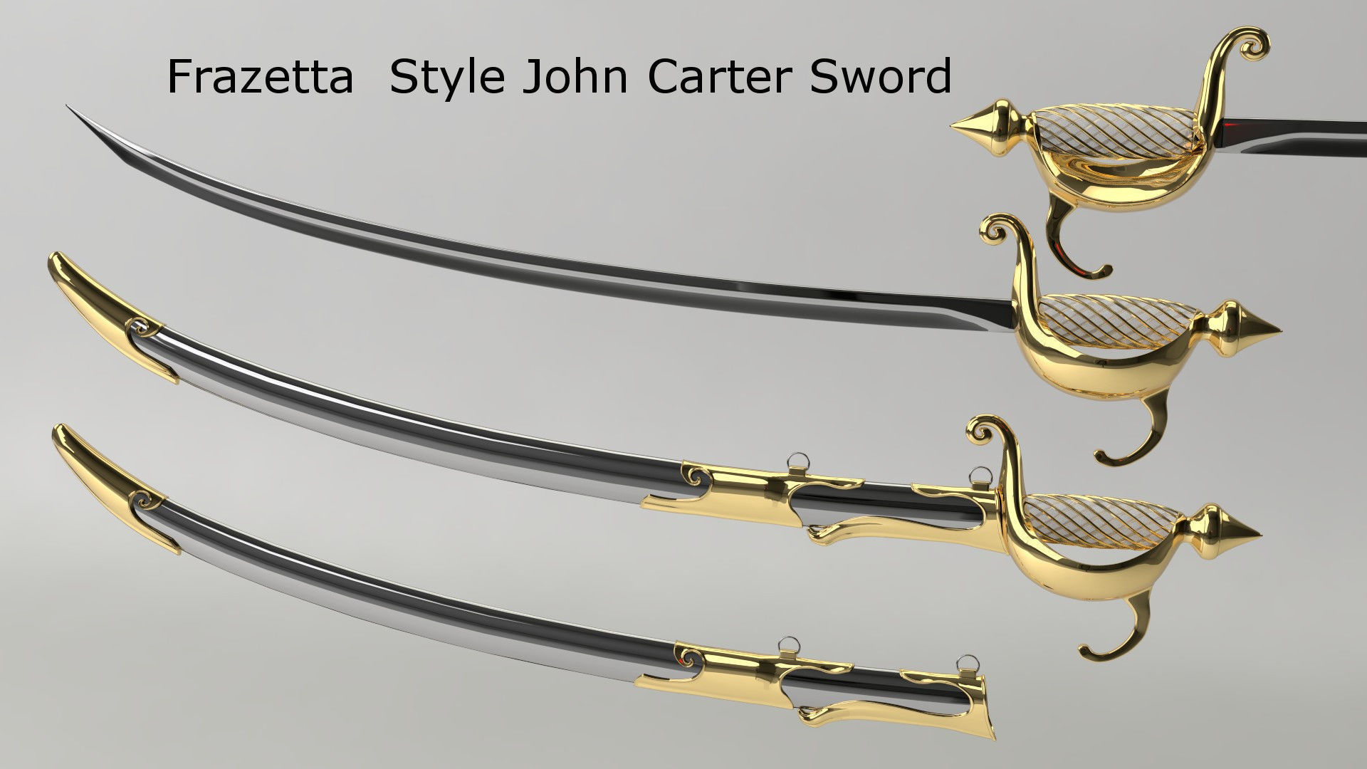 Sword Frazetta Style John Carter Sword 3D model | CGTrader