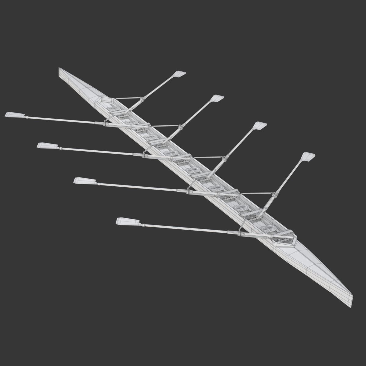 Eight Men Rowing Boat 3D model | CGTrader