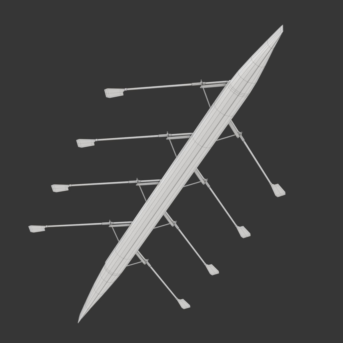 Eight Men Rowing Boat 3D model | CGTrader