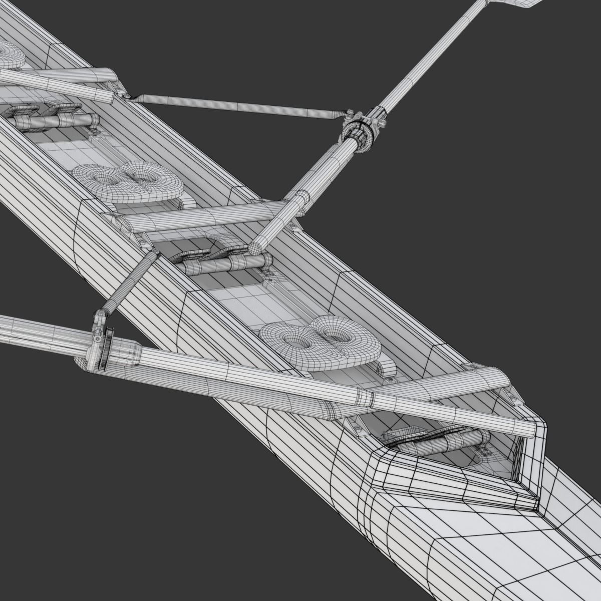 Eight Men Rowing Boat 3D model | CGTrader