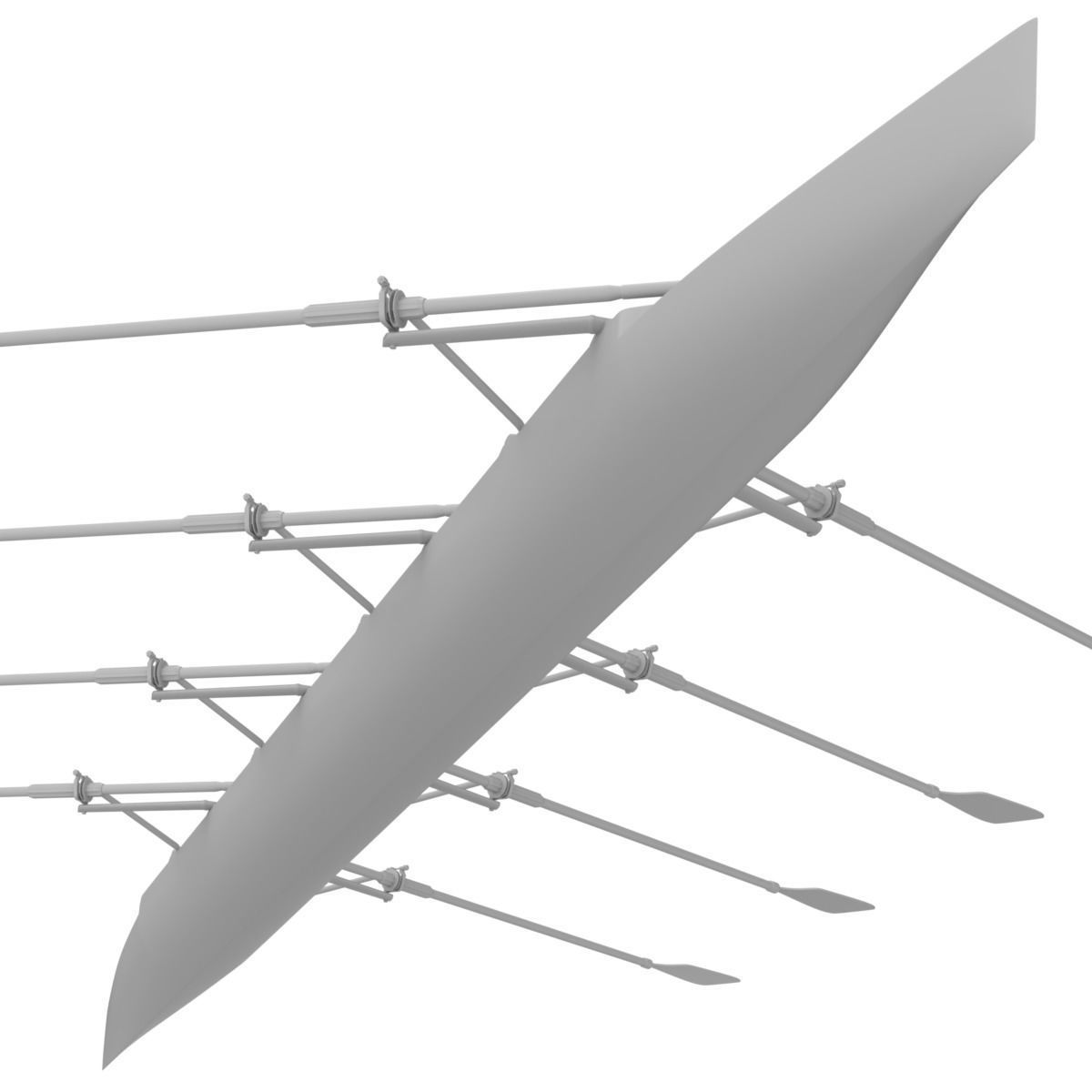 Eight Men Rowing Boat 3D model | CGTrader