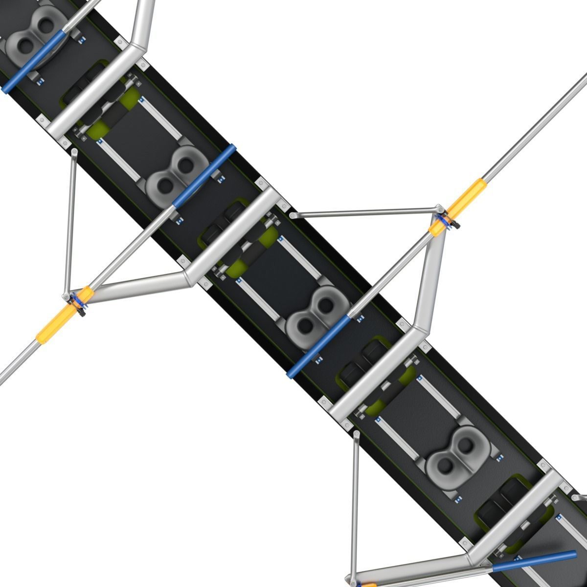 Eight Men Rowing Boat 3D model | CGTrader