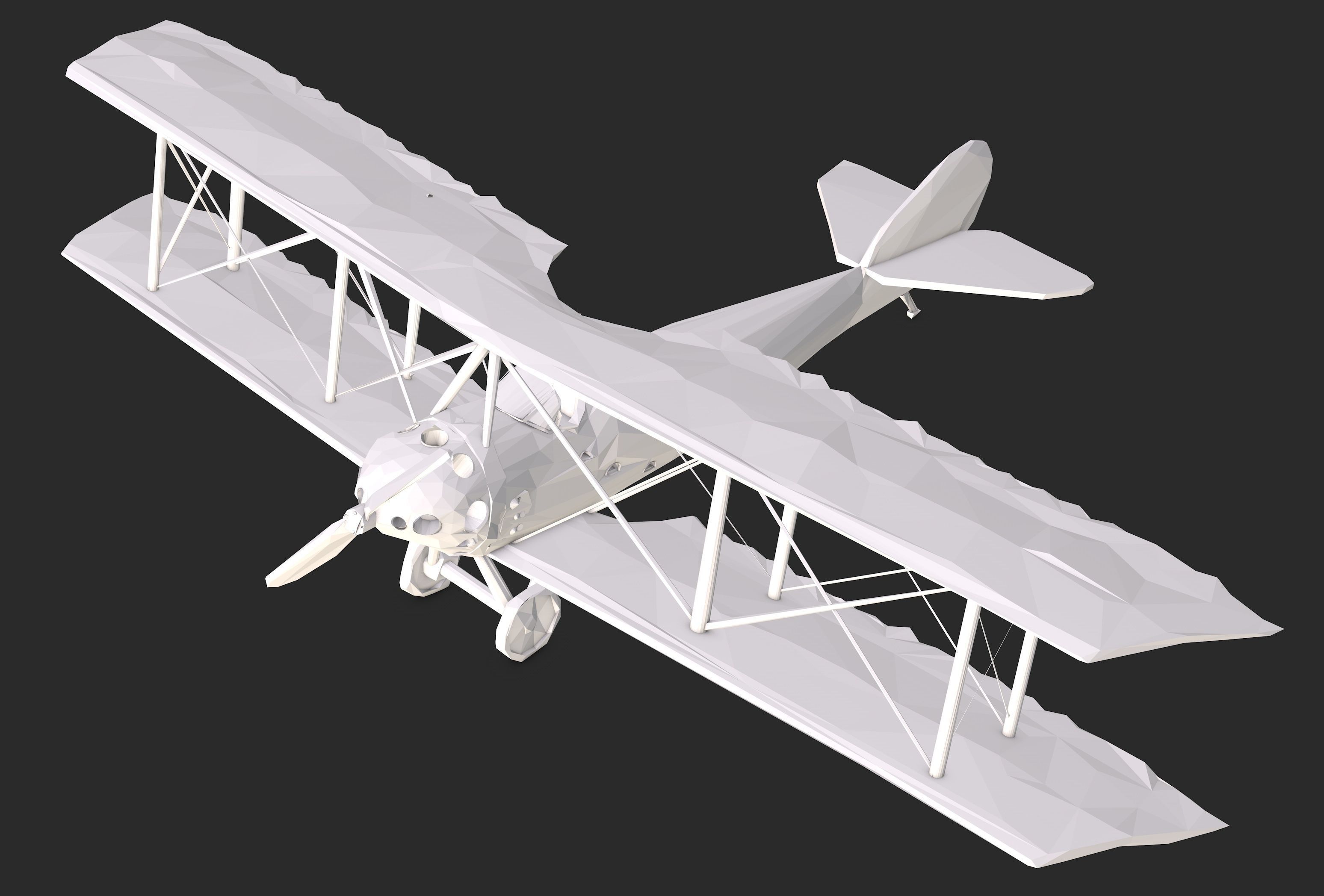 Biplane Low Poly 3D model | CGTrader