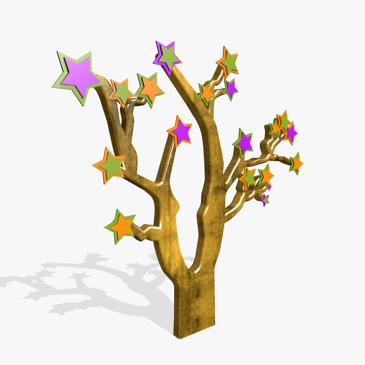 Cartoon Stars Tree 3D model | CGTrader