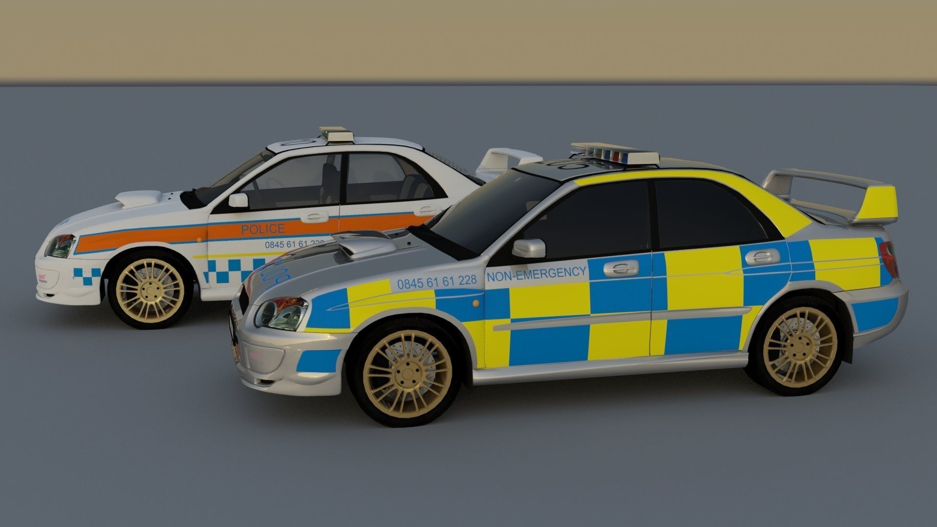 Subaru Impreza UK police 3D model | CGTrader