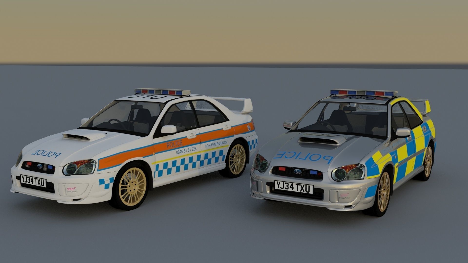 Subaru Impreza UK police 3D model | CGTrader