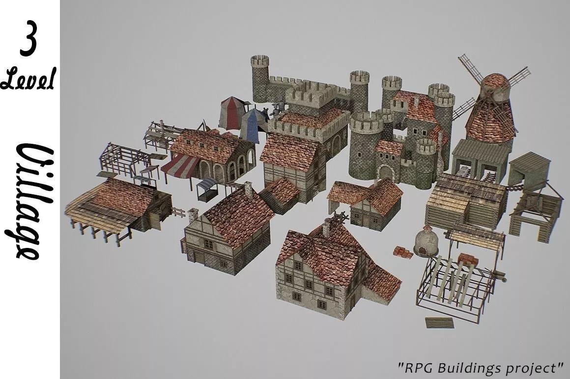 3D model Village L3 VR / AR / low-poly | CGTrader