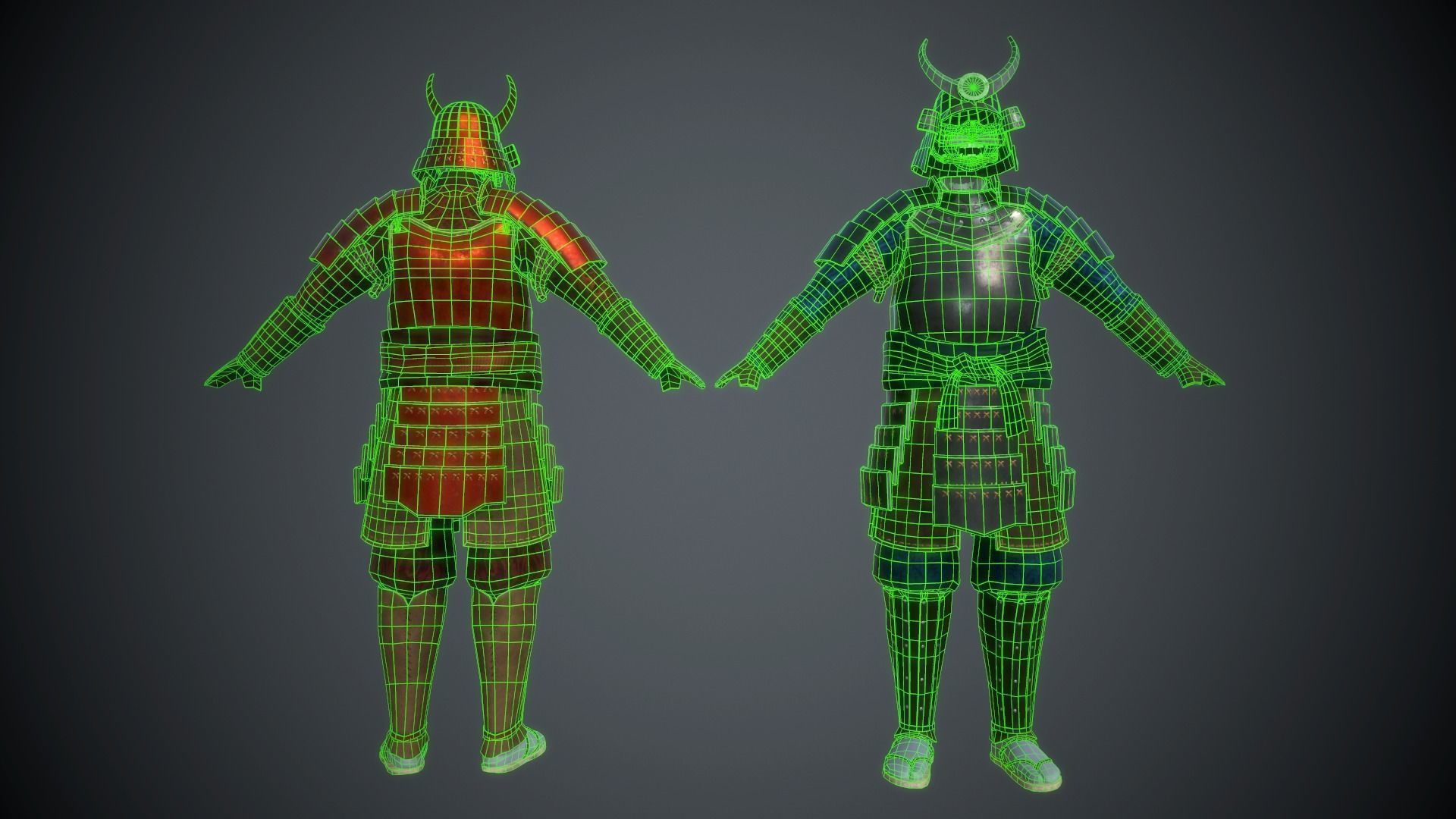 3D model Samurai armor v2 VR / AR / low-poly | CGTrader