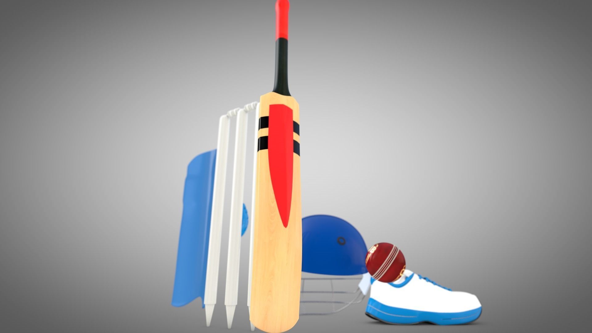 3D model Cricket bat and helmet VR / AR / low-poly | CGTrader