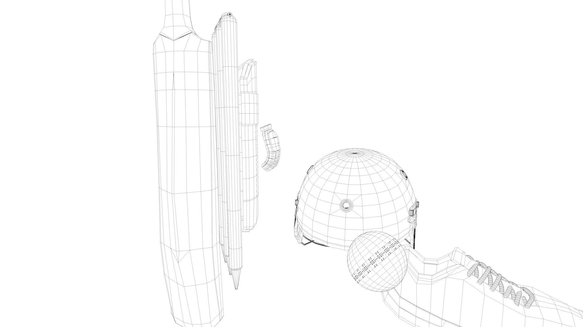 3D model Cricket bat and helmet VR / AR / low-poly | CGTrader