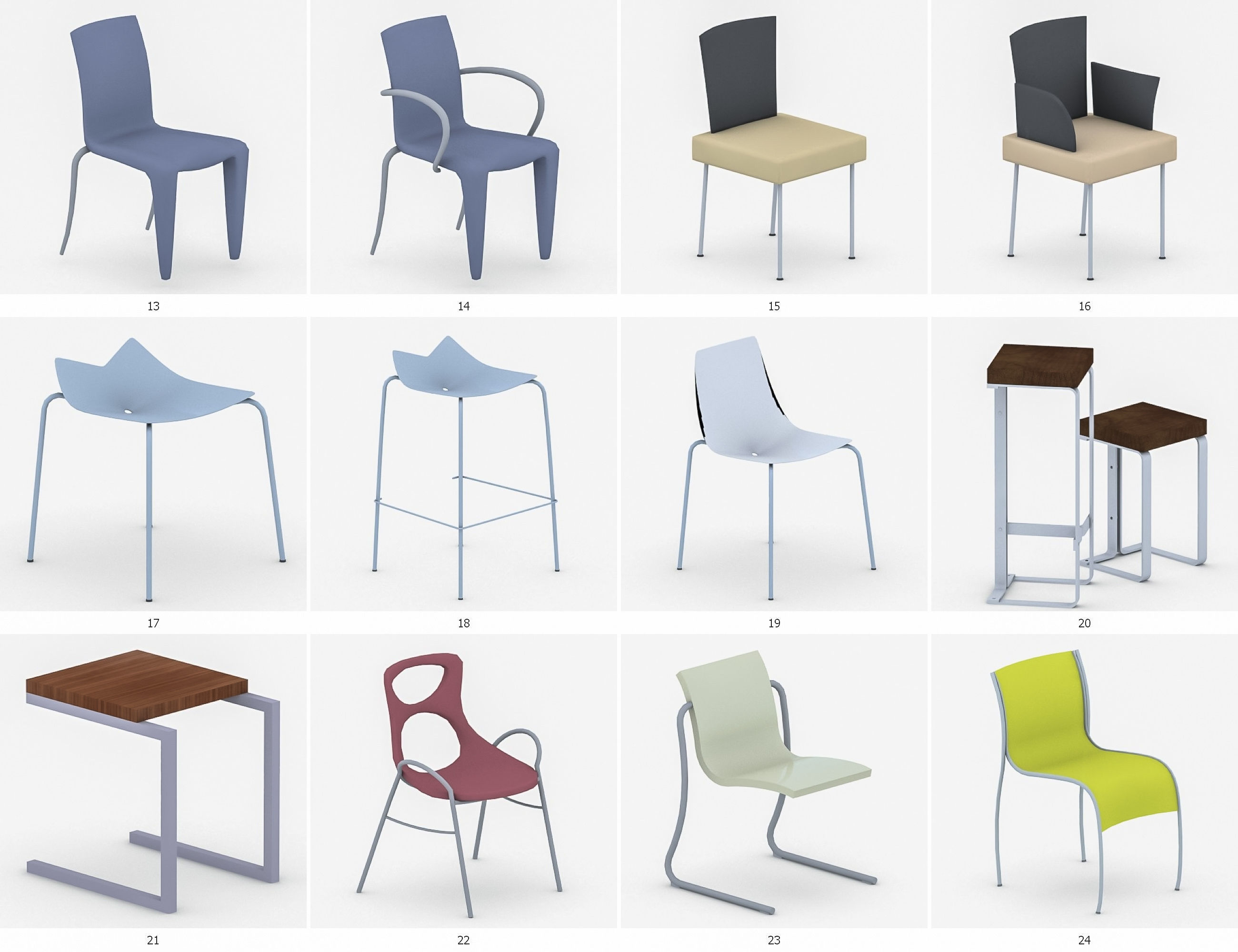 3D model Chairs Collection Vol 6 VR / AR / low-poly | CGTrader