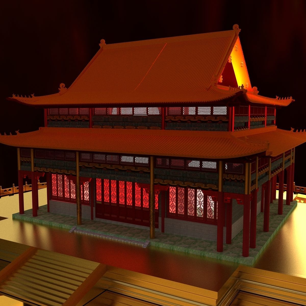Chinese house 3D model | CGTrader