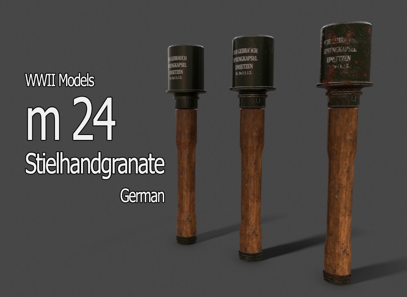 3D model WWII - m24 Stielhandgranate VR / AR / low-poly | CGTrader