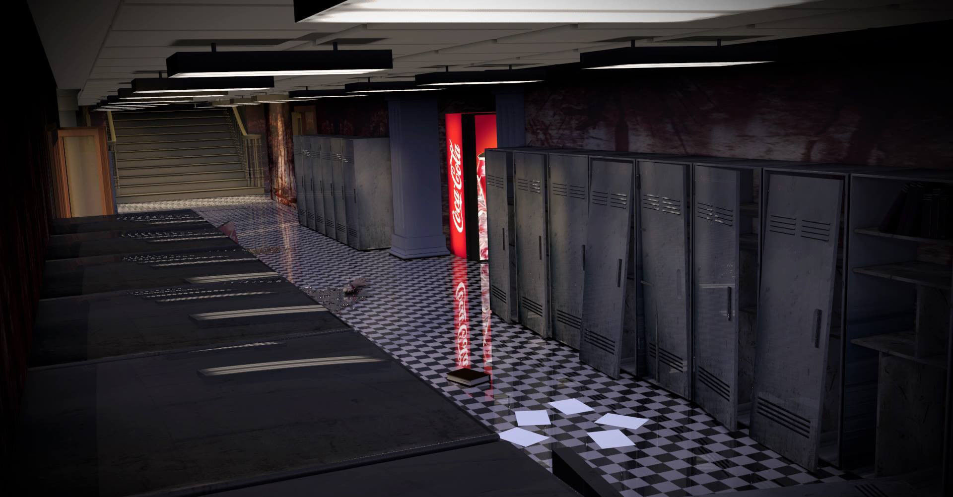 School Locker Horror sceen 3D model | CGTrader