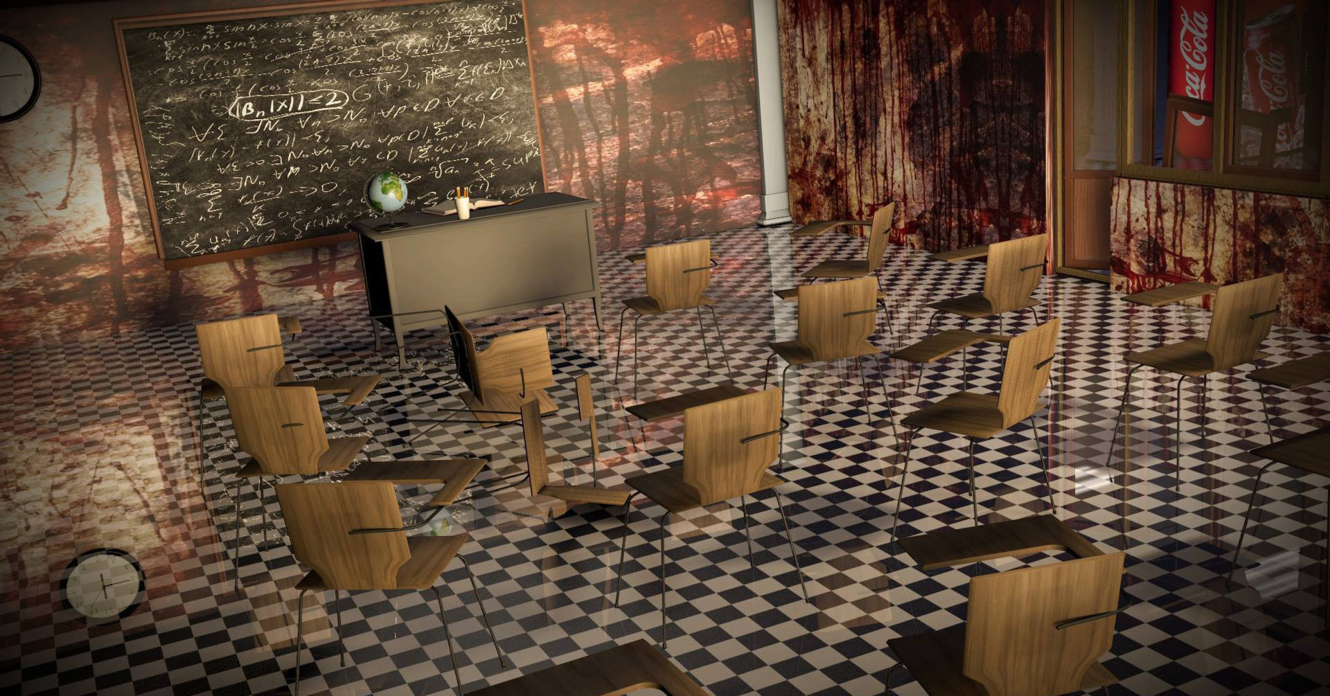 School Locker Horror sceen 3D model | CGTrader