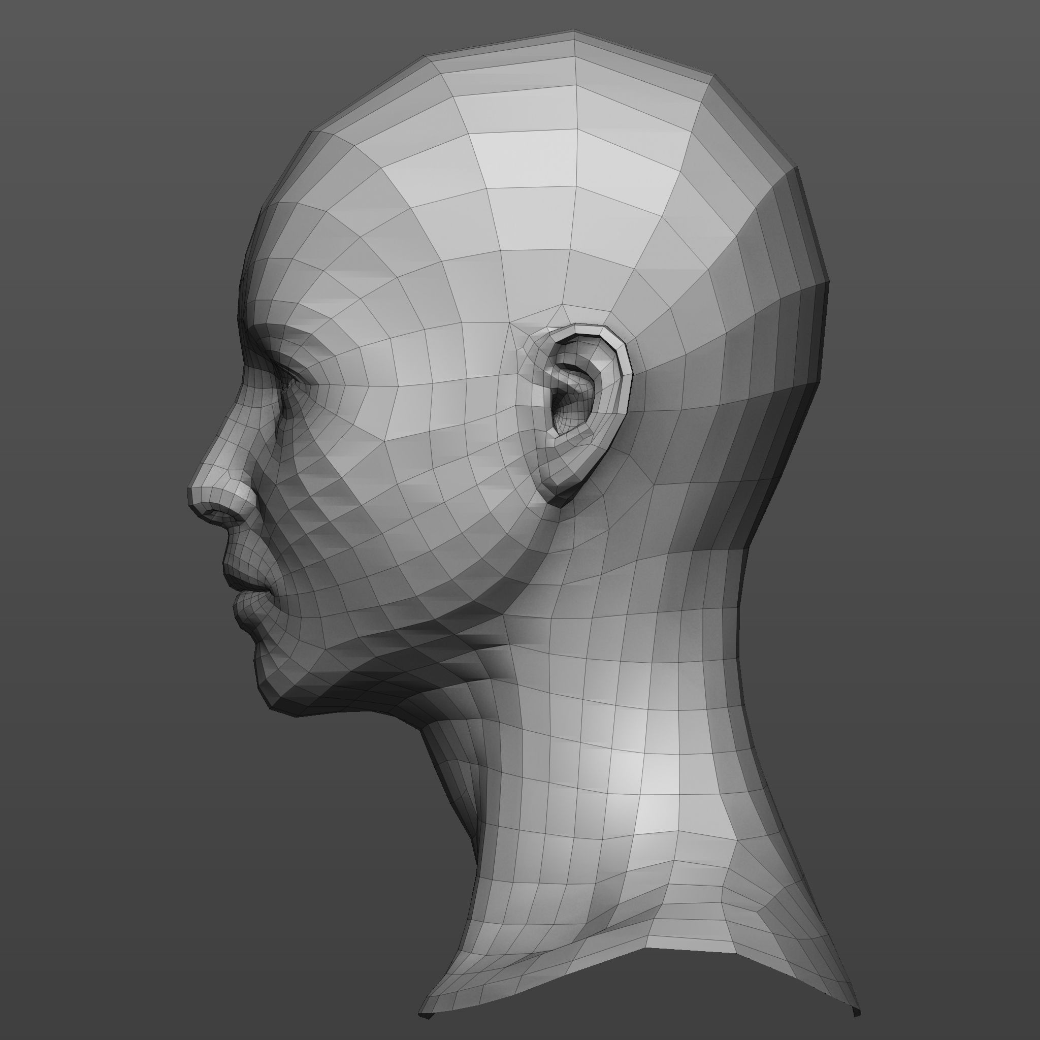 3D model LowPoly Female head VR / AR / low-poly | CGTrader