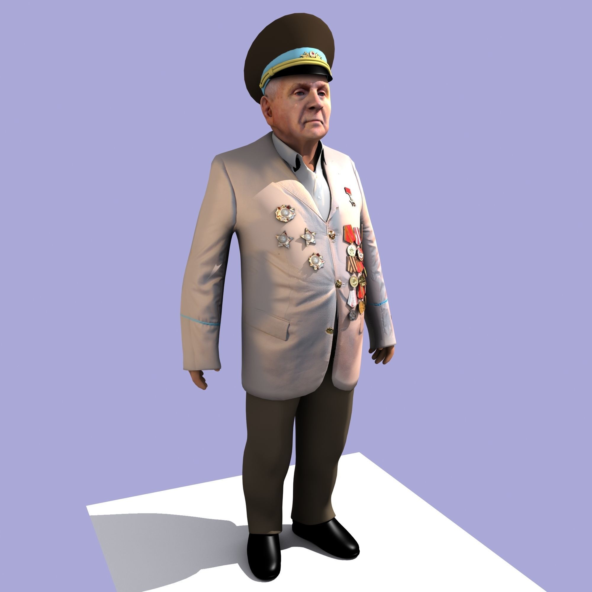 Retired soviet general 3D model | CGTrader