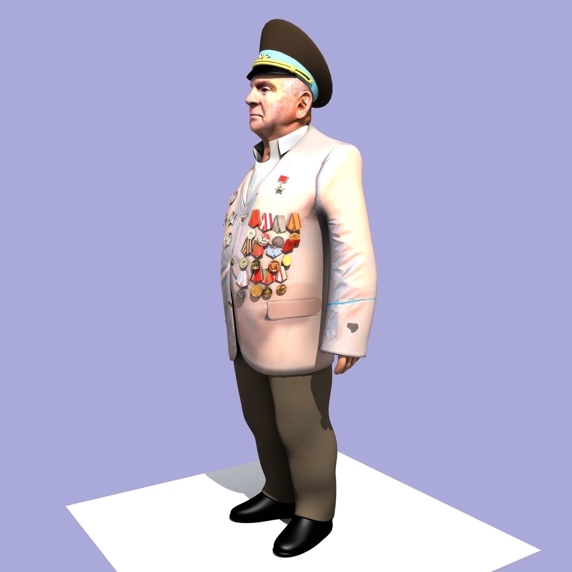 Retired soviet general 3D model | CGTrader