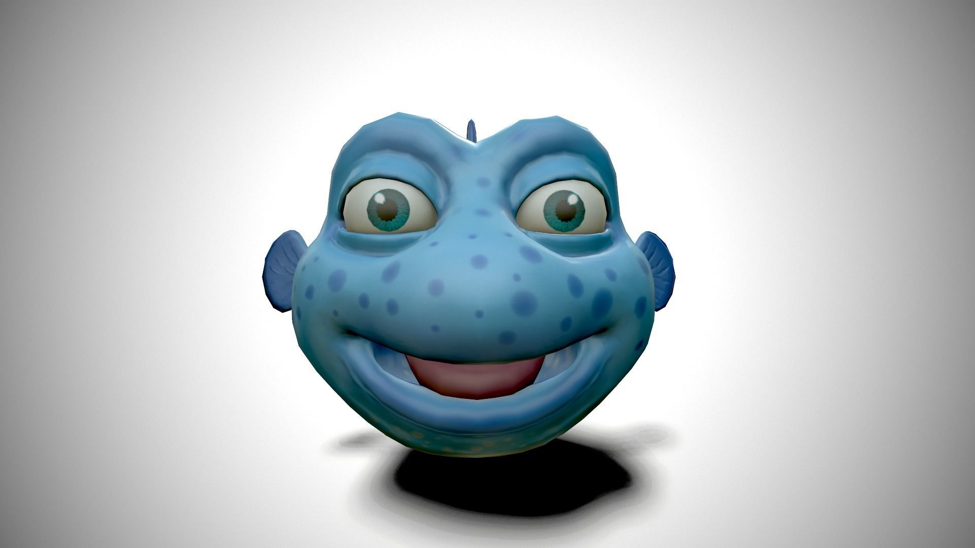 3D model Blue cartoon fish VR / AR / low-poly rigged animated | CGTrader