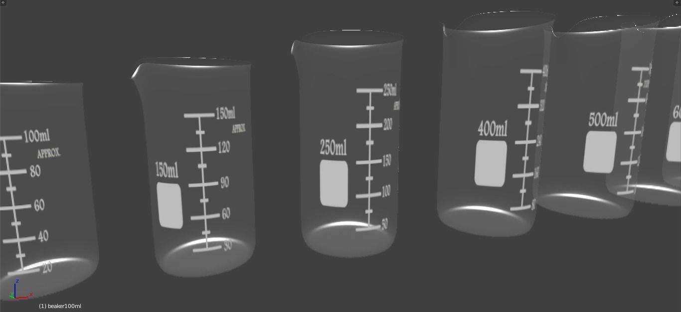 Beakers set of bowls 3D model | CGTrader