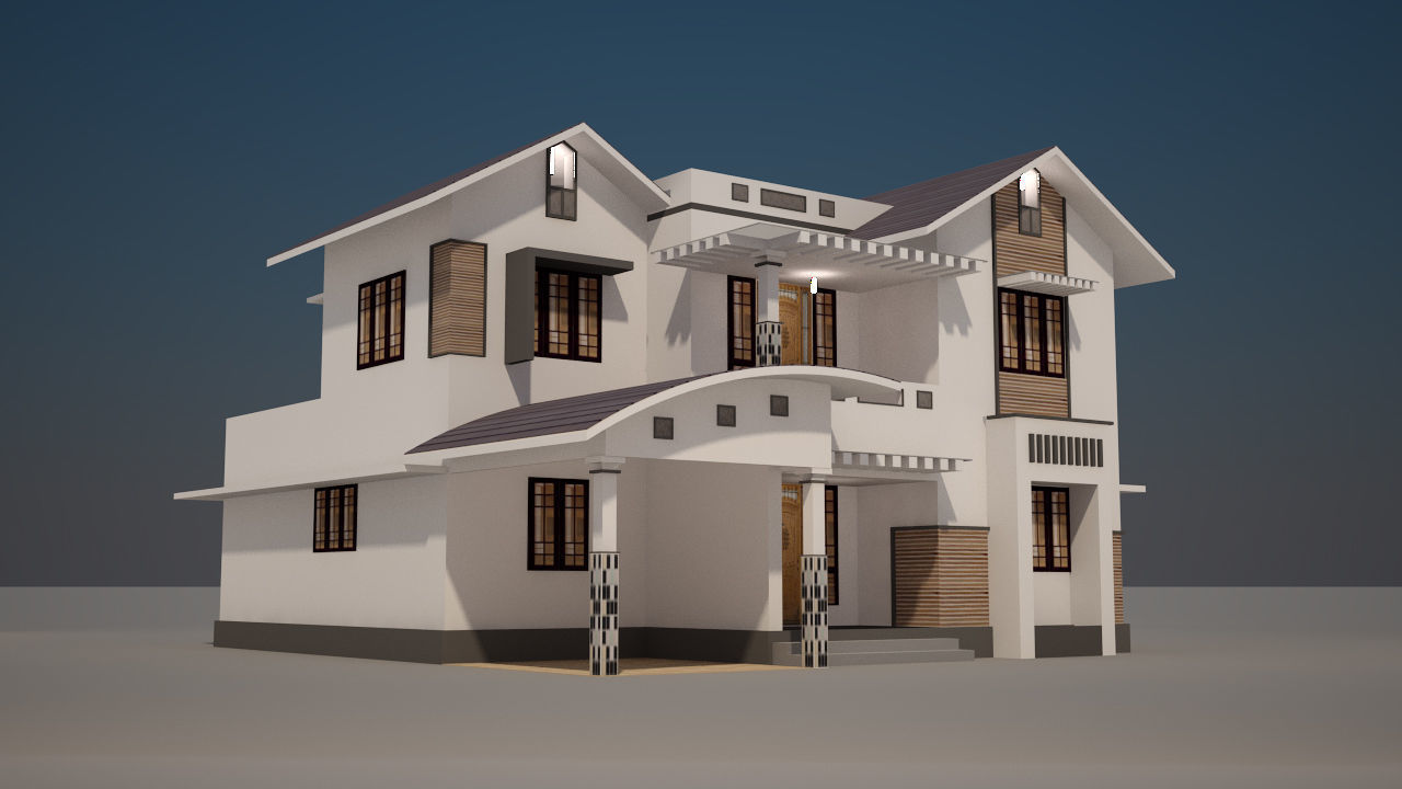 free house home architexure exterior free 3D model | CGTrader