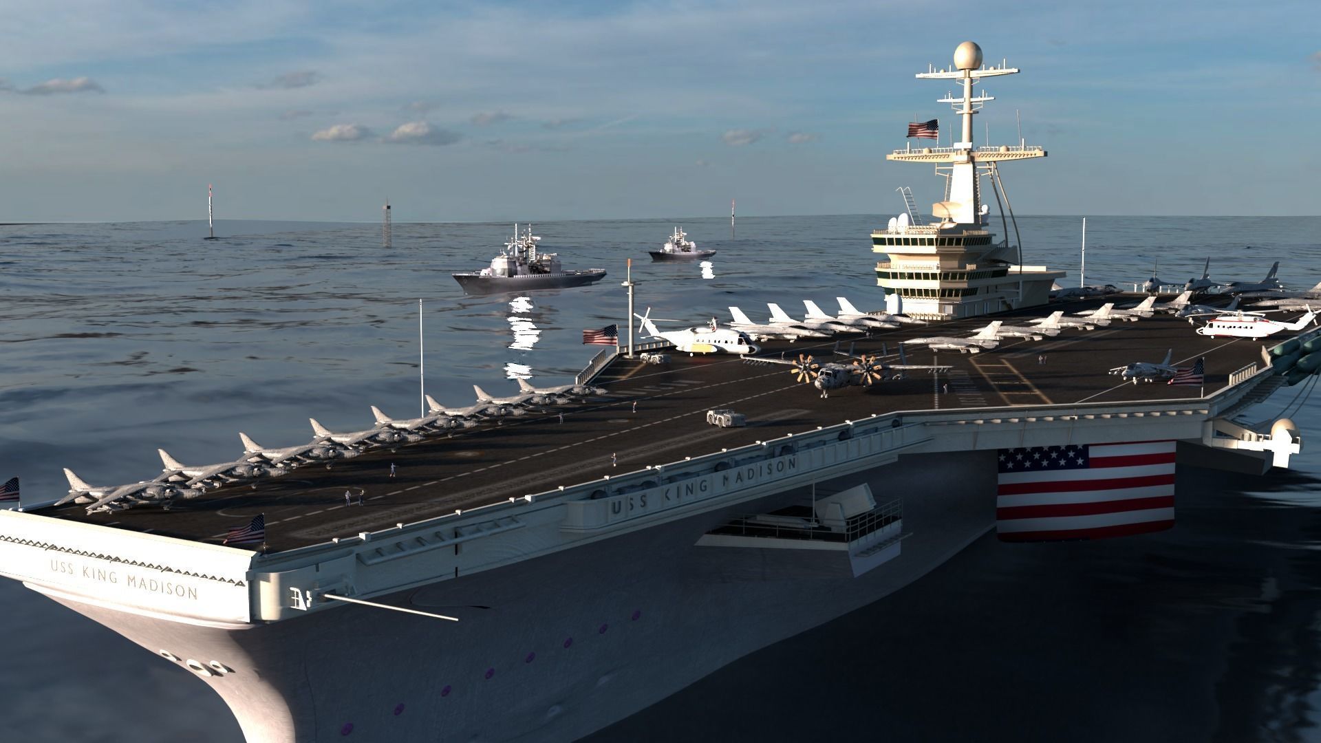 Aircraft Carrier - Nimitz-class nuclear-powered supercarrier 3D model ...