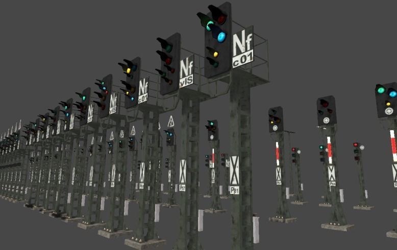 3D model Train signal light collection VR / AR / low-poly | CGTrader