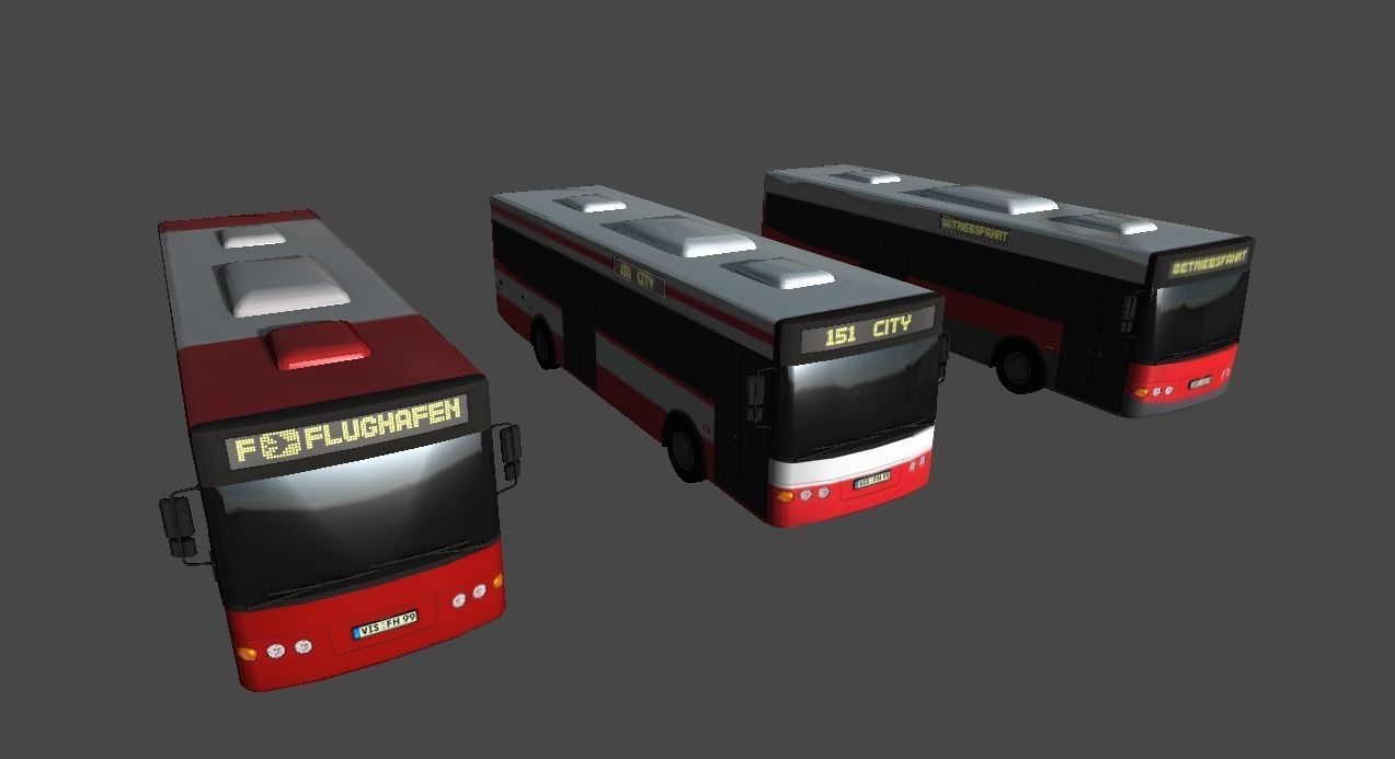 3D model Bus collection two buses VR / AR / low-poly | CGTrader