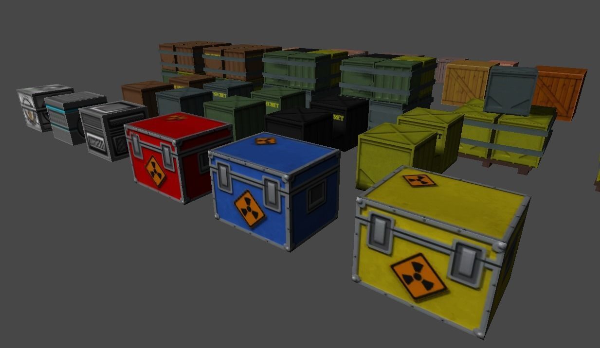 3D model Cartoon crate collection VR / AR / low-poly | CGTrader