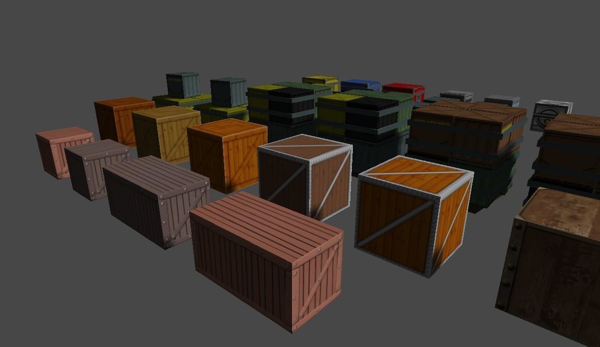 3D model Cartoon crate collection VR / AR / low-poly | CGTrader