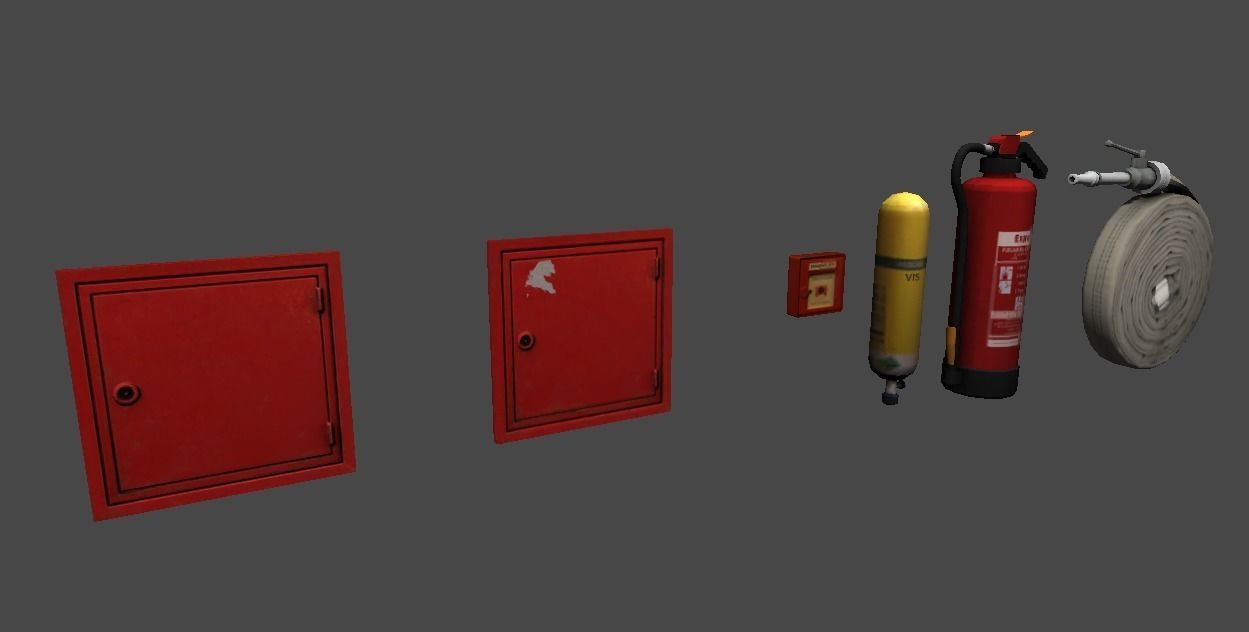 3D model Fire fighting props VR / AR / low-poly | CGTrader
