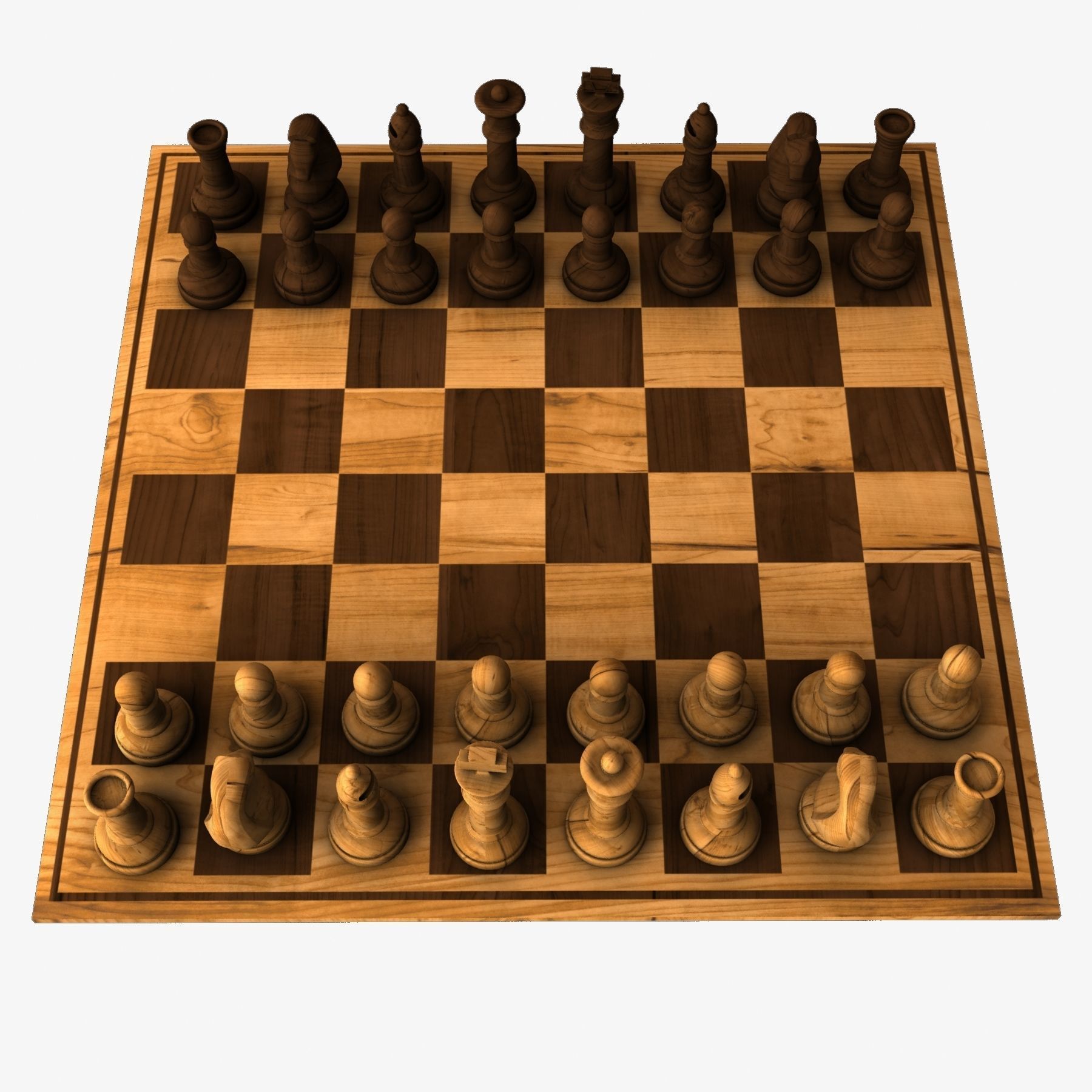 Wooden Chess Set 3D model | CGTrader