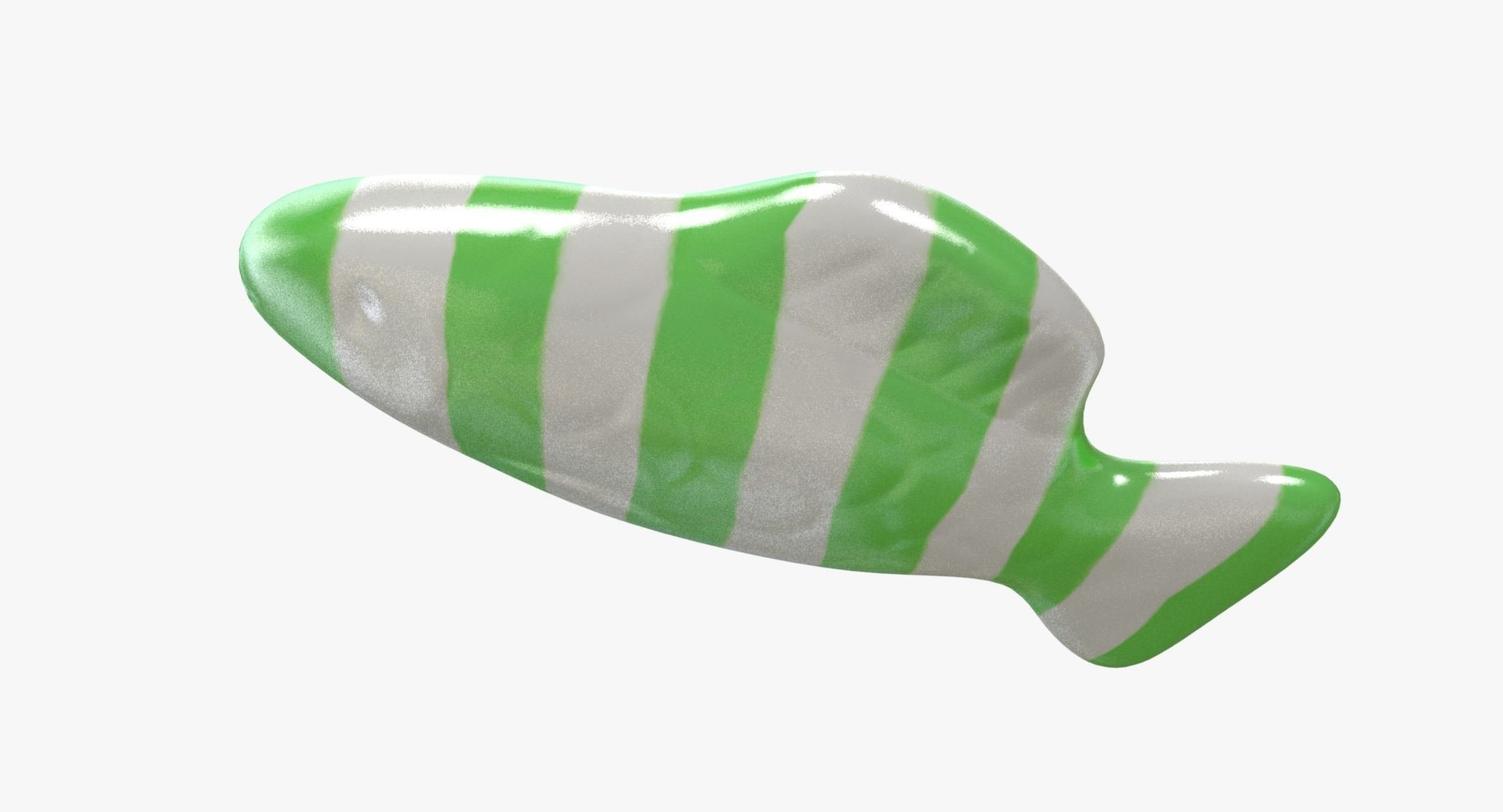 Swedish Fish Green Stripe 3D model 3D model | CGTrader