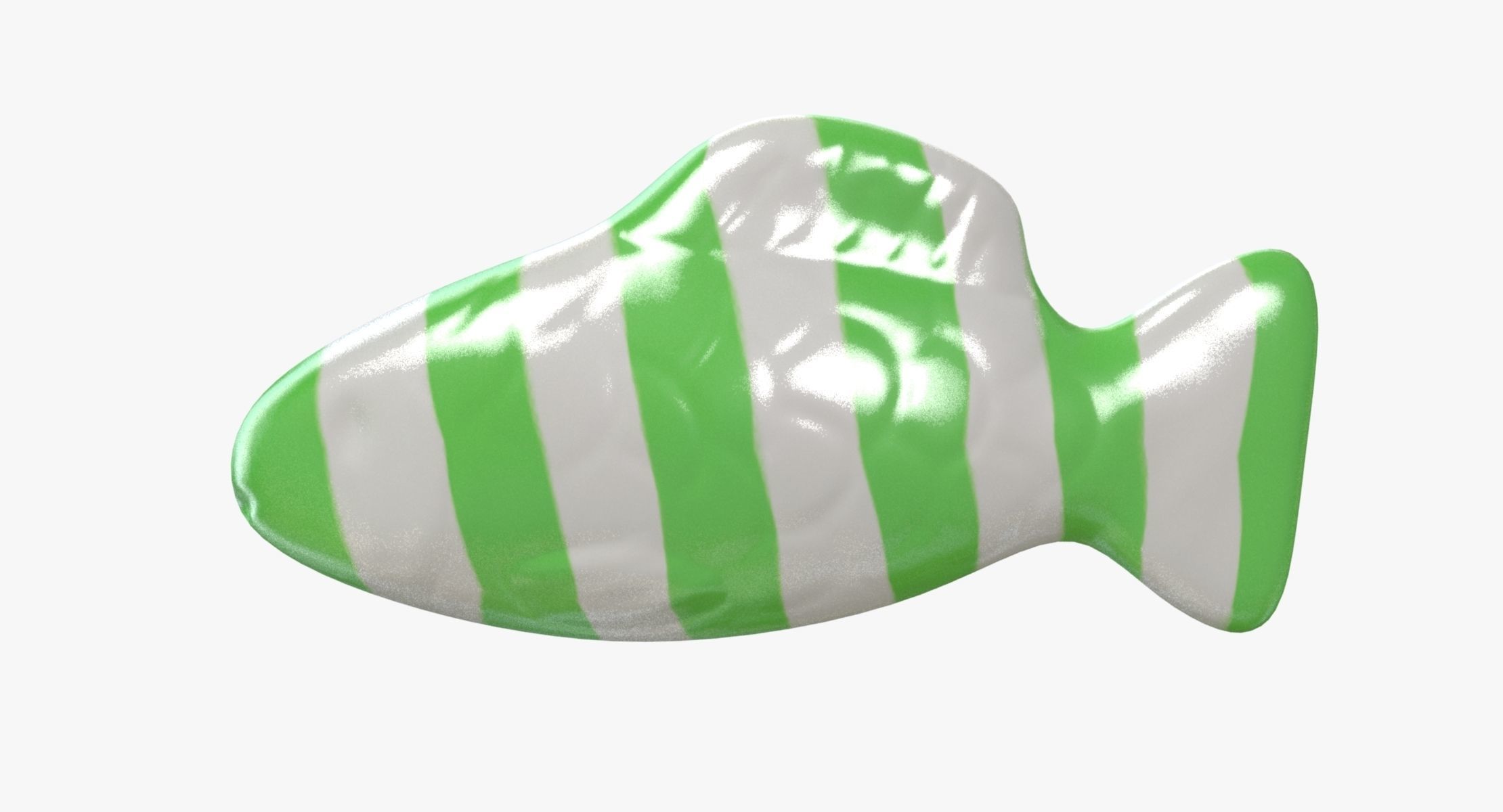Swedish Fish Green Stripe 3D model 3D model | CGTrader