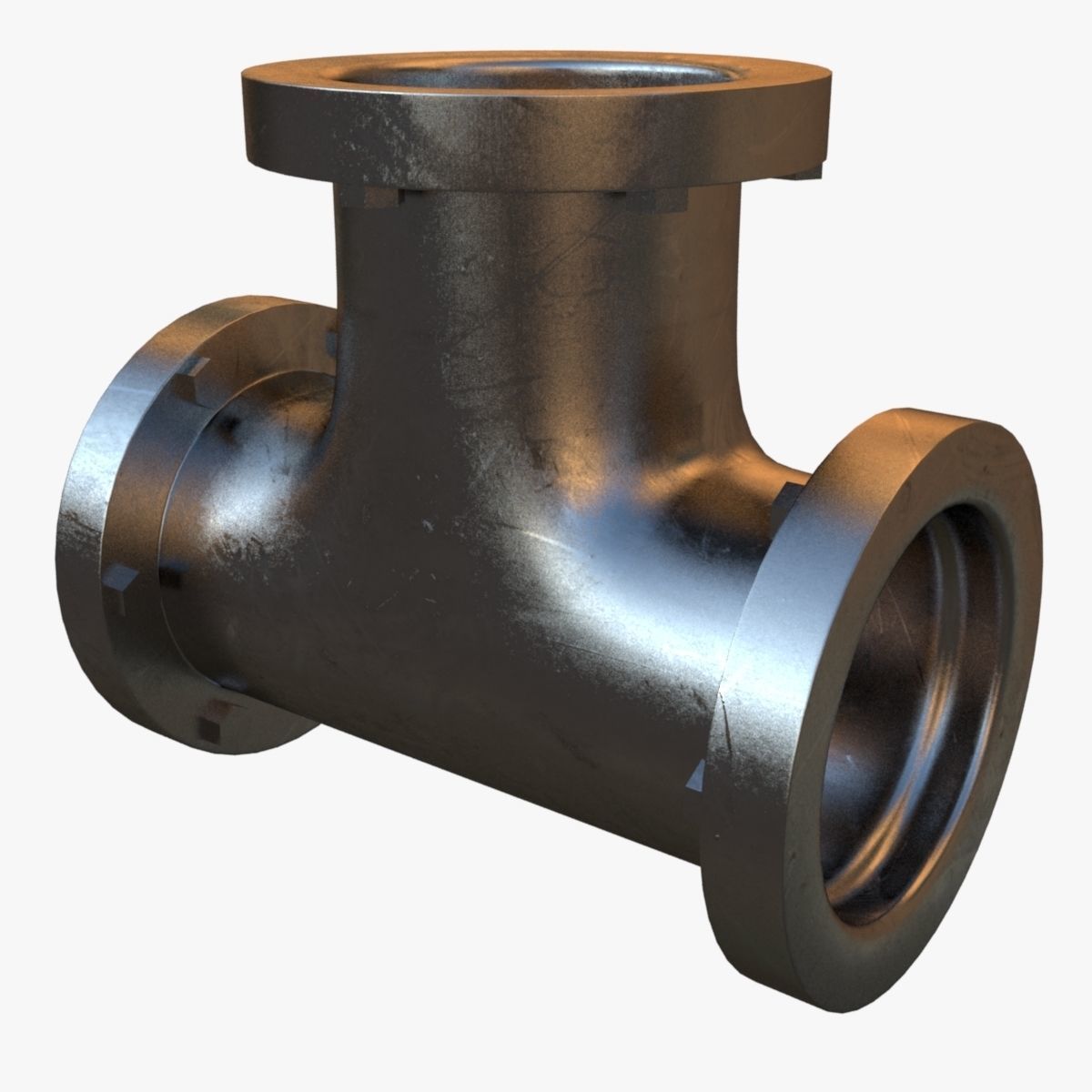 Steel T Pipe 3D model | CGTrader