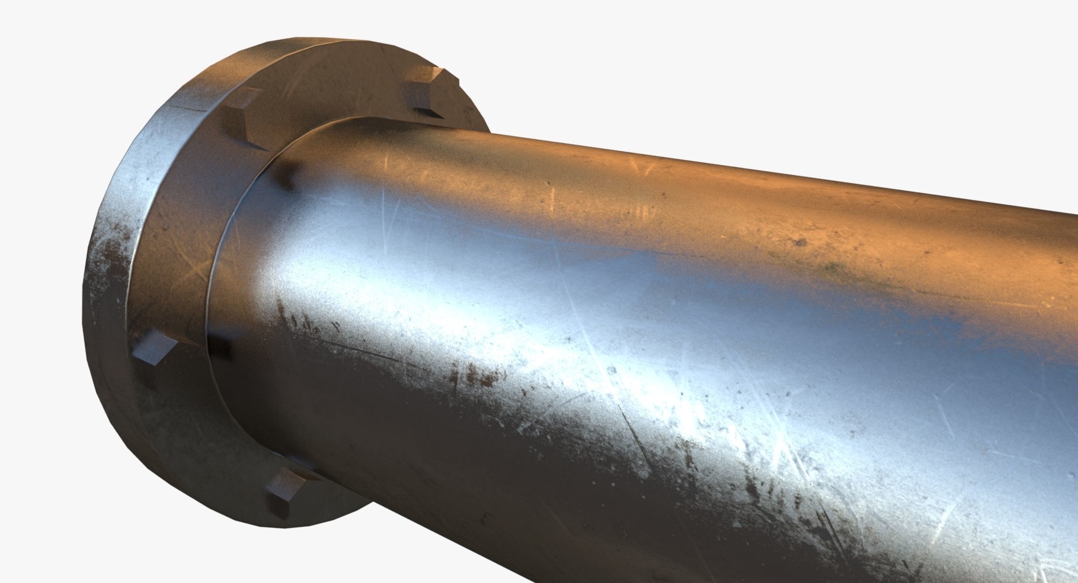Steel Straight Pipe 3D model | CGTrader