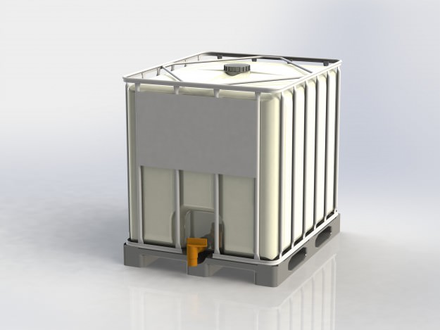 250 gallon IBC Liquid storage tote tank 3D Model .ige .igs .iges ...