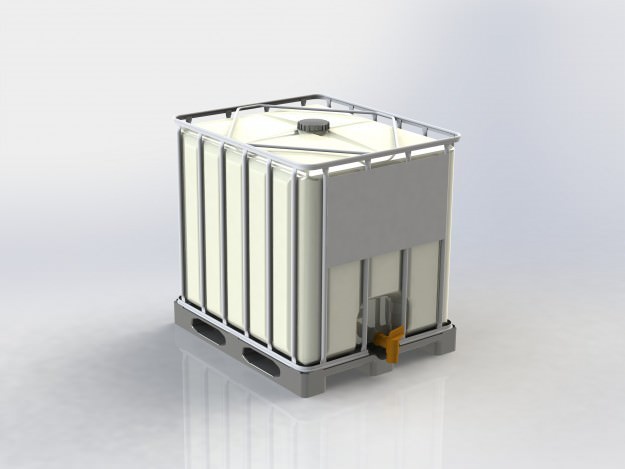 250 gallon IBC Liquid storage tote tank 3D Model .ige .igs .iges ...