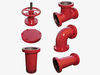 Red Painted Pipe Collection 3D model | CGTrader